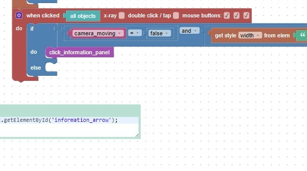 Hide panel on click not on camera move - Soft8Soft